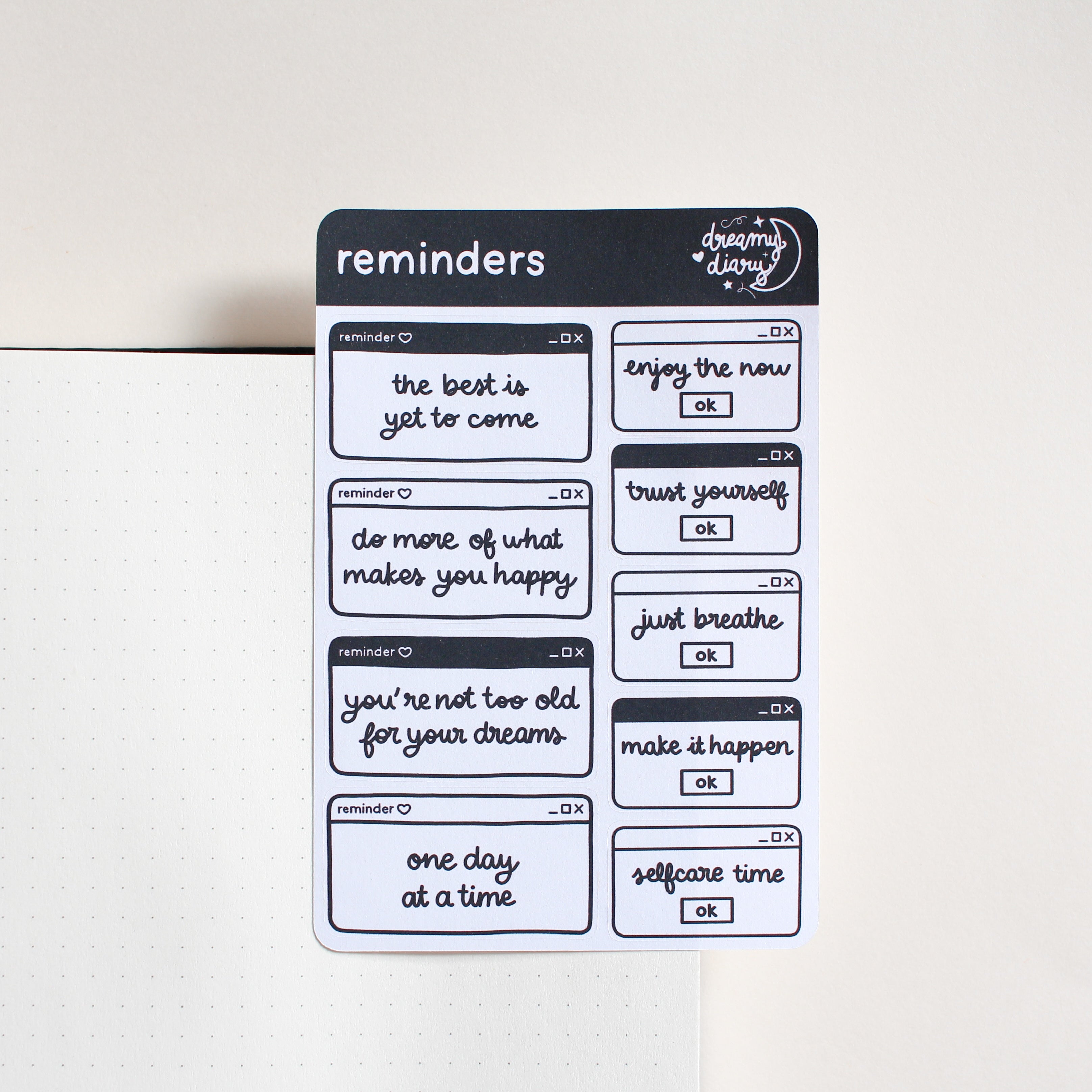 Reminders (black) – Dreamy Diary