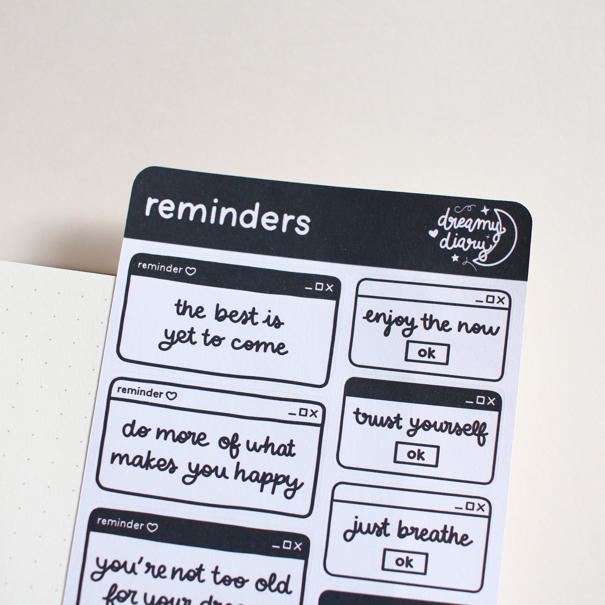 Reminders (black) – Dreamy Diary
